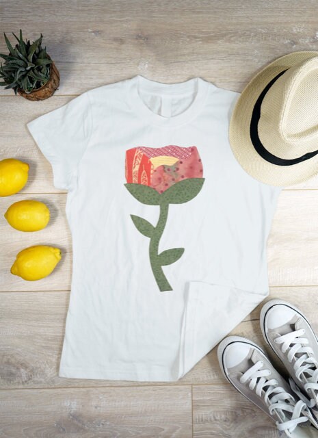 Fabric SVG File, Flower SVG, Raw Edge Applique Design, Cricut ...