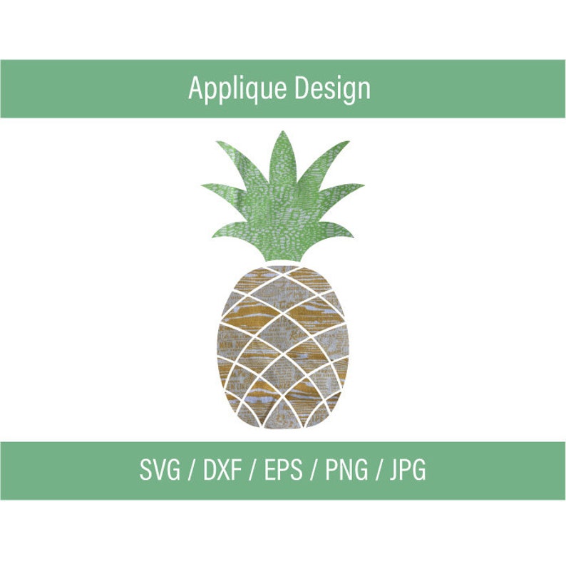 Fabric SVG File Pineapple SVG Raw Edge Applique Design - Etsy