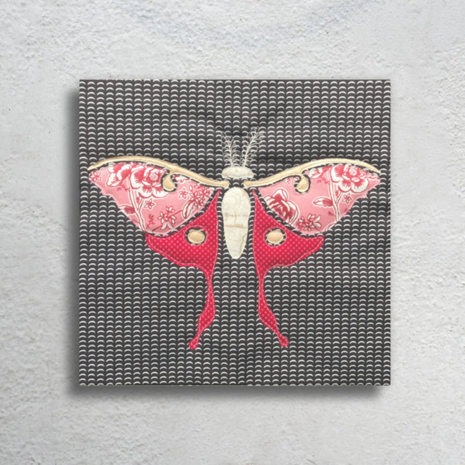 Luna Moth Quilt Pattern, Moth Quilt Pattern, Moth SVG File, Raw Edge ...