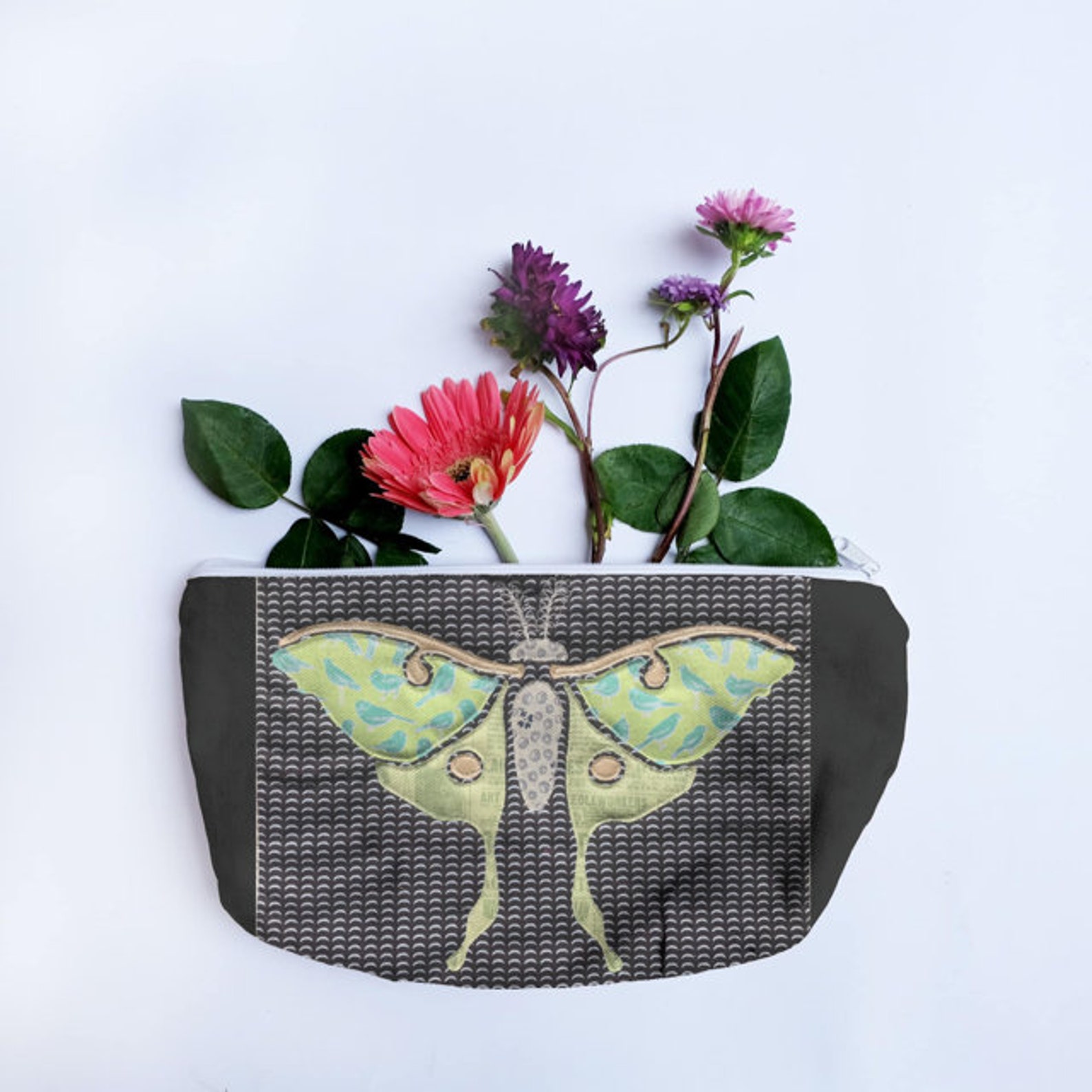 Luna Moth Quilt Pattern, Moth Quilt Pattern, Moth SVG File, Raw Edge ...