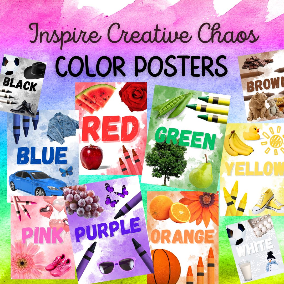 Color Poster With Real Life Pictures - Etsy