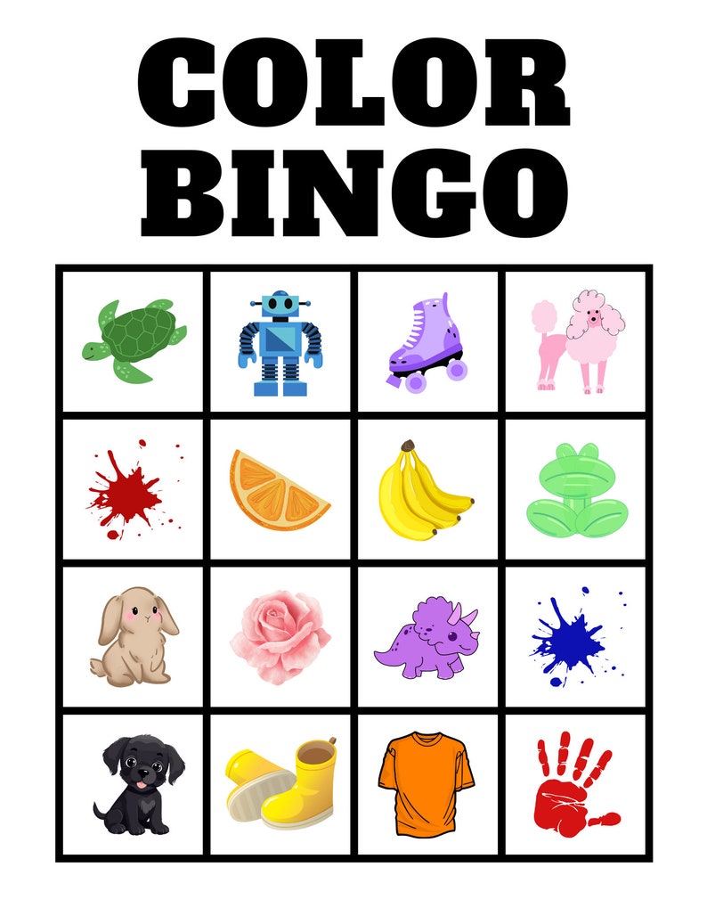 Color BINGO Game - Etsy