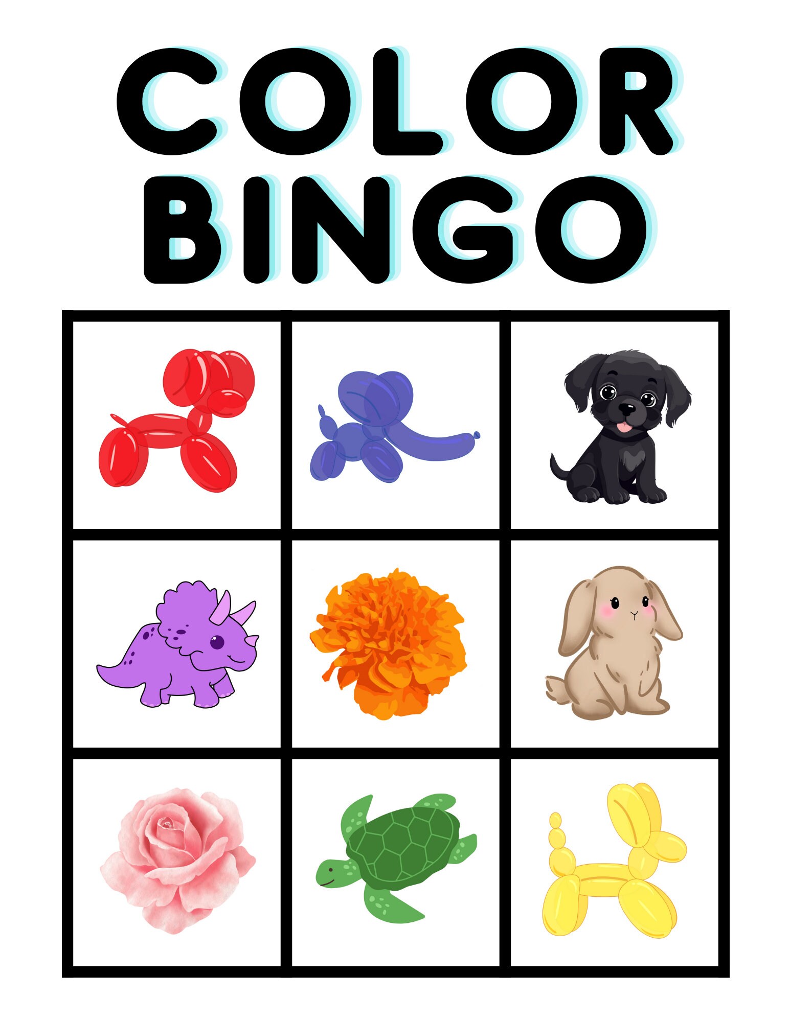 Color BINGO Game - Etsy