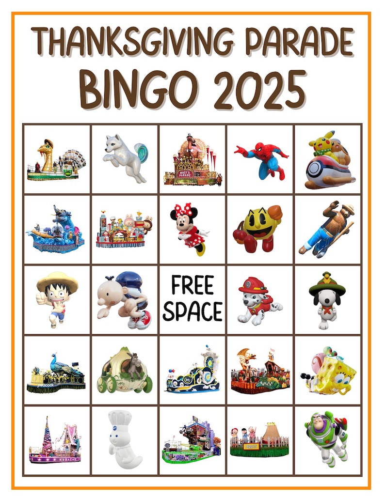 2025 Thanksgiving Day Parade BINGO - Etsy