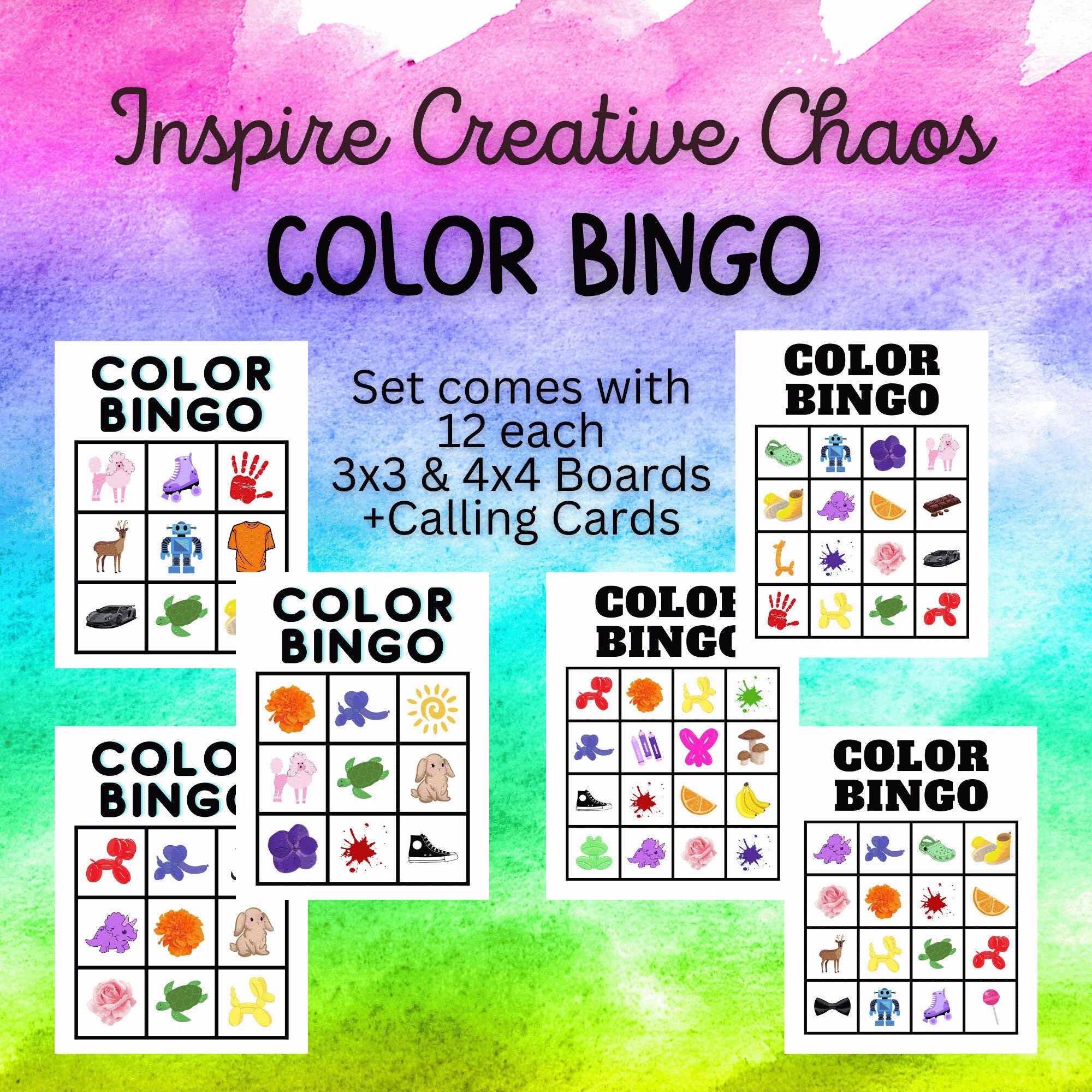 Color BINGO Game - Etsy
