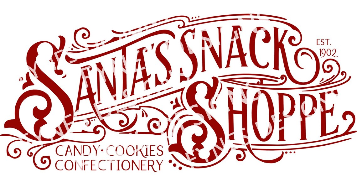 Santa's Snack Shoppe. SVG for Painted Signs - Etsy