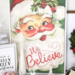 Vintage Santa, Digital Download, Printable Wall Art, Retro Digital Wall ...