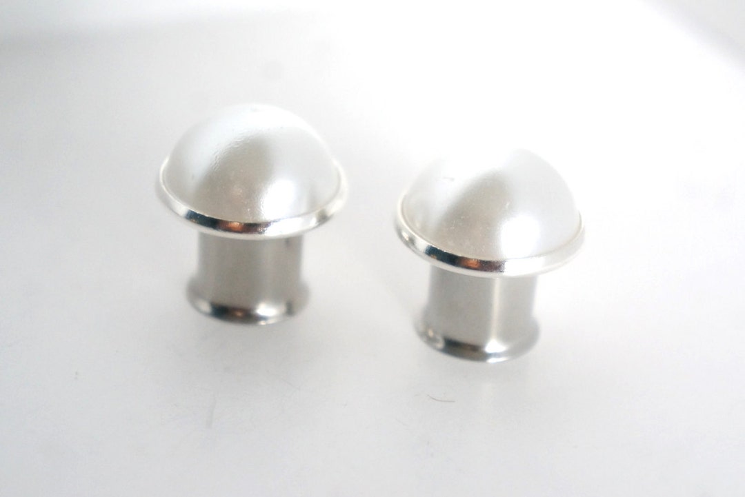 Pearl Ear Gauges 2g 0g 00g 7/16" 1/2" 9/16" 5/8" 8mm 10mm 12mm 14mm ...