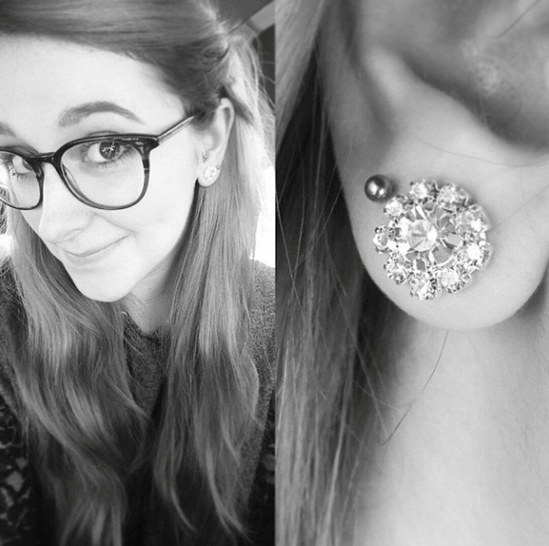 Diamond Ear Plugs 6g 4g 2g 0g 00g 7/16" 1/2" Wedding Gauges 4mm 5mm 6mm ...