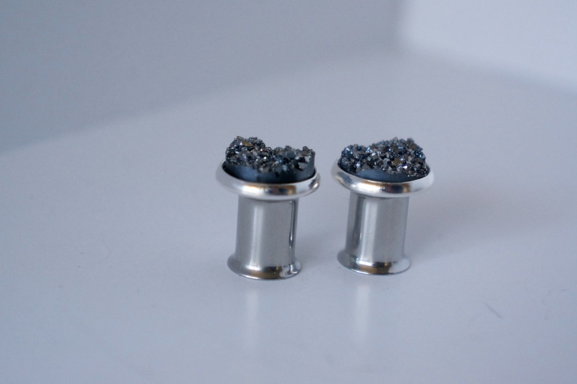 Cute Gauges 8g 6g 4g 2g 0g 00g Druzy Ear Plugs 3mm 4mm 6mm 8mm 10mm - Etsy