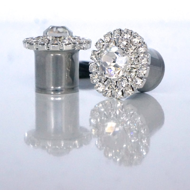 Rhinestone 00g Plug - Etsy