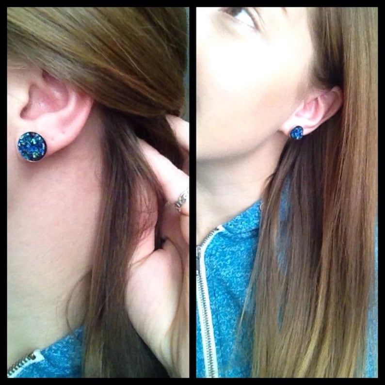 Cute Gauges 8g 6g 4g 2g 0g 00g Druzy Ear Plugs 3mm 4mm 6mm 8mm 10mm - Etsy