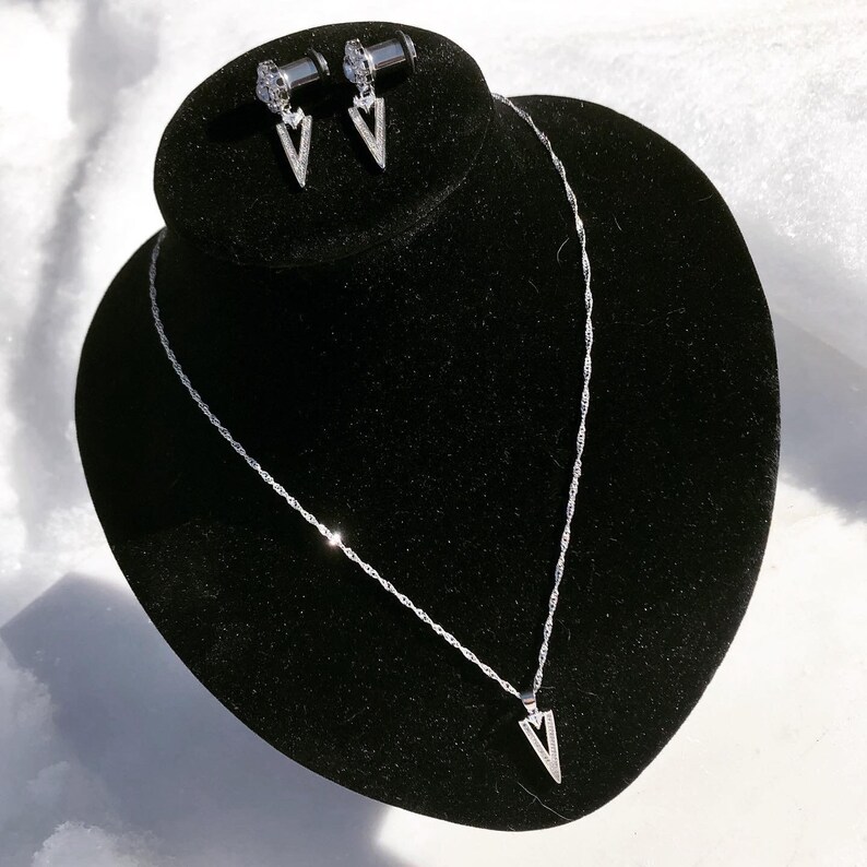 Triangle Rhinestone Dangle Plugs Gauges With Coordinating - Etsy