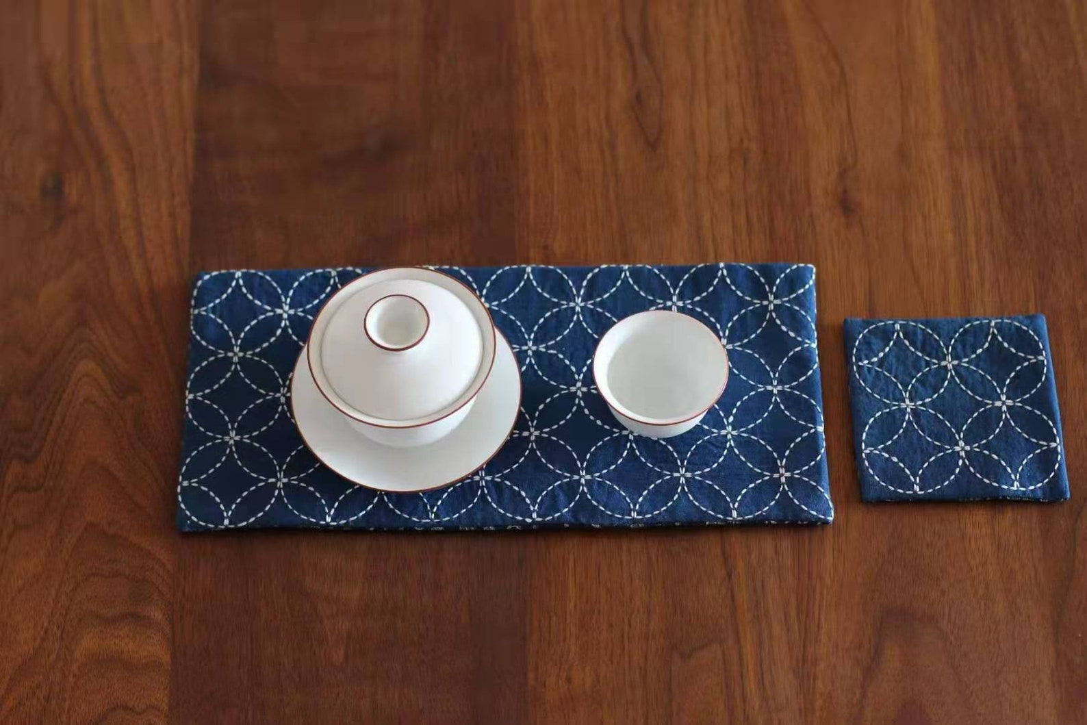 Sashiko Embroidered Table Runner Place Mat Coffee Table - Etsy