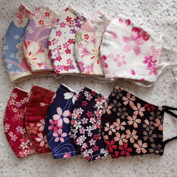 Sakura máscara de algodón de flores máscara de cara | Etsy