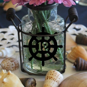 Nautical Ship Wheel Beach Wedding Table Numbers 1-10, 15, 20, or 25 ...