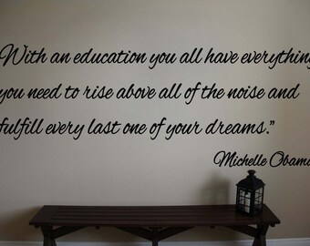 Michelle Obama Dreams Teacher Classroom Quote Vinyl Sticker | Etsy
