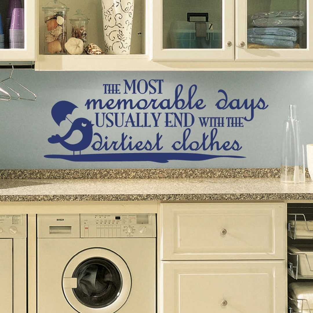 Dirtiest Clothes Laundry Room Vinyl Wall Quote Sticker Decal 34"w X 13 ...