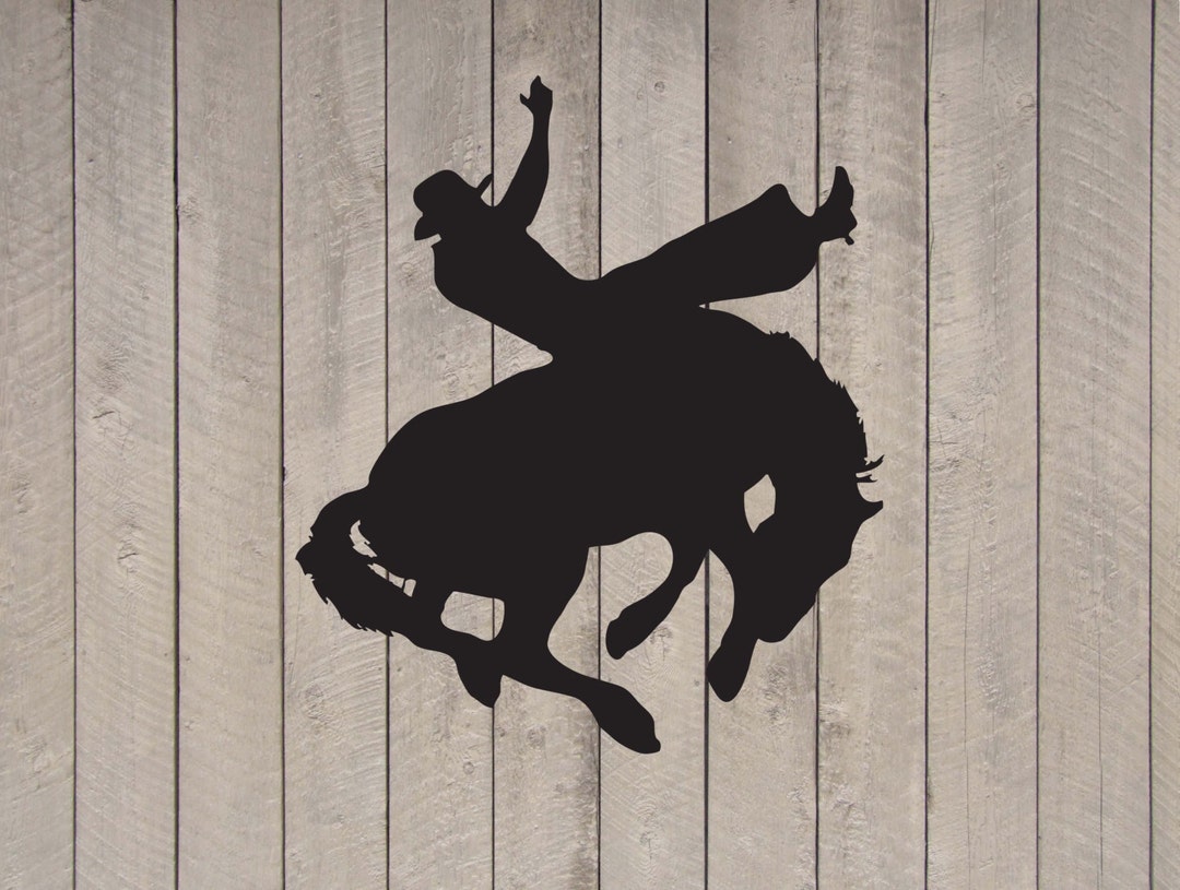 Cowboy Western Rodeo Horse Vinyl Sticker Decal 22"h X 22"w - Etsy