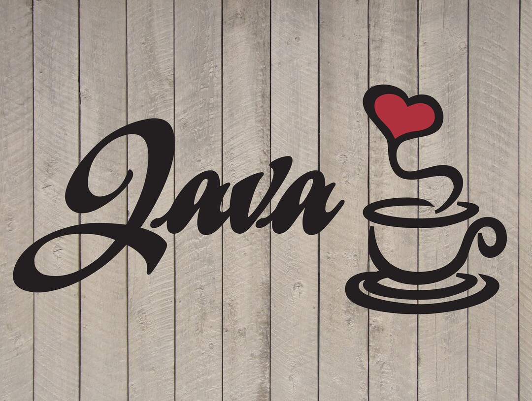 Java Coffee Heart Wall Quote Sticker Vinyl Decal - Etsy