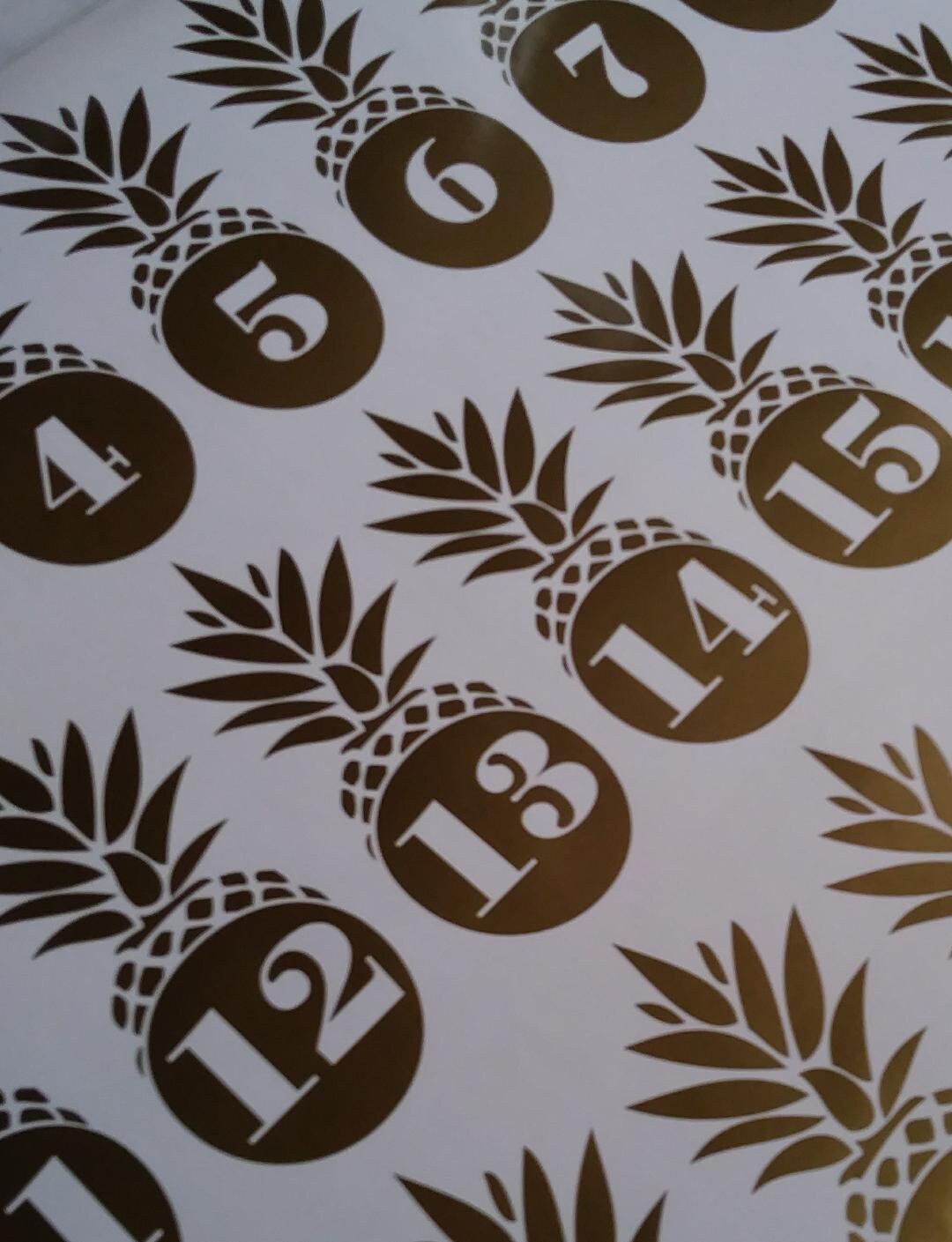 Hawaiian Pineapples Wedding Table Numbers 1-10, 15, 20, or 25 Custom ...
