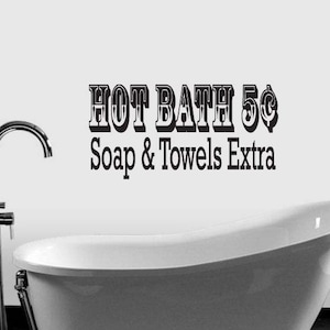 Hot Bath 5 Cents Bathroom Vinyl Wall Quote Sticker Decal 11"h X 22"w - Etsy