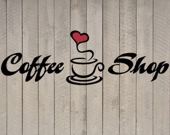 Java Coffee Heart Wall Quote Sticker Vinyl Decal | Etsy