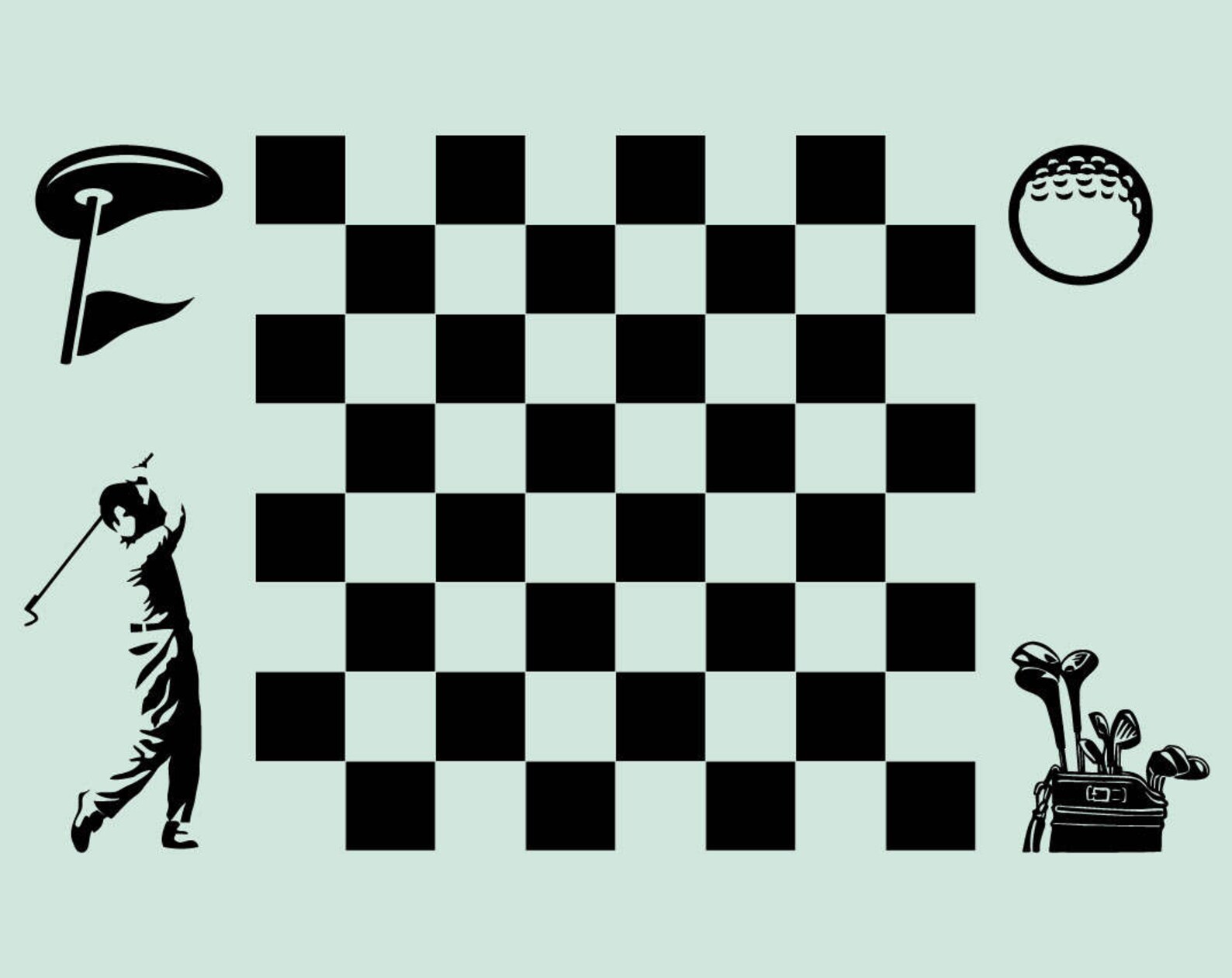 Make Your Own Golf Themed Chess & Checker Game Board Vinyl - Etsy