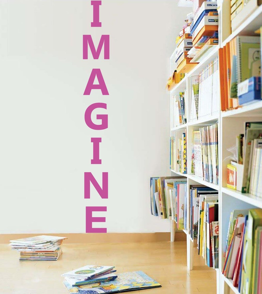 IMAGINE Vertical Vinyl Wall Quote Letters Sticker Decal - Etsy