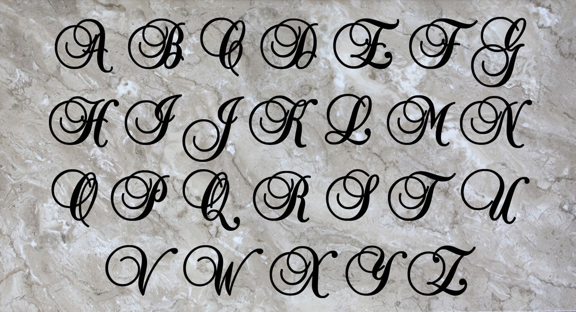 Script Wedding Letter Initial Vinyl Sticker Decal i - Etsy