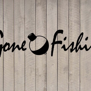 Gone Fishing Beach Wall Quote Vinyl Sticker Decal 10"h X 40"w - Etsy