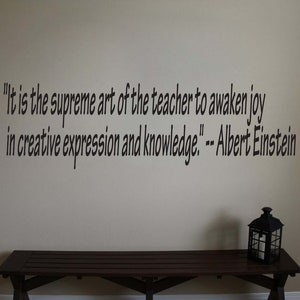Albert Einstein Inspirational Teacher Classroom Quote Vinyl Sticker ...
