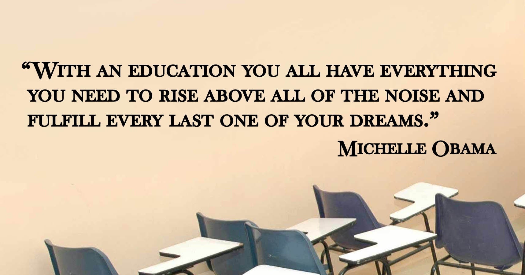 Michelle Obama Dreams Teacher Classroom Quote Vinyl Sticker Decal (b ...