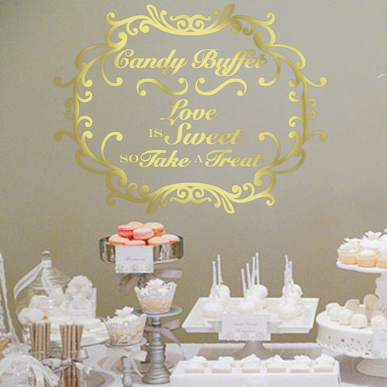 Candy Buffet Wedding Wall Decor Vinyl Sticker Decal 22"h X 28"w - Etsy