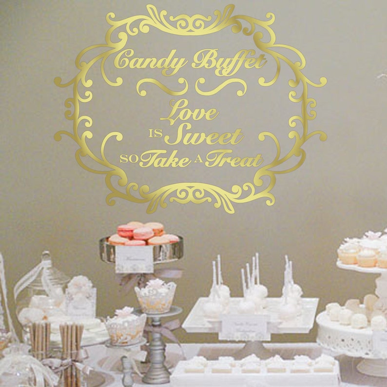 Candy Buffet Wedding Wall Decor Vinyl Sticker Decal 22"h X 28"w - Etsy