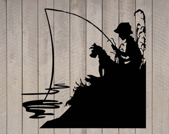 Boy Fishing Wall Decal | Etsy