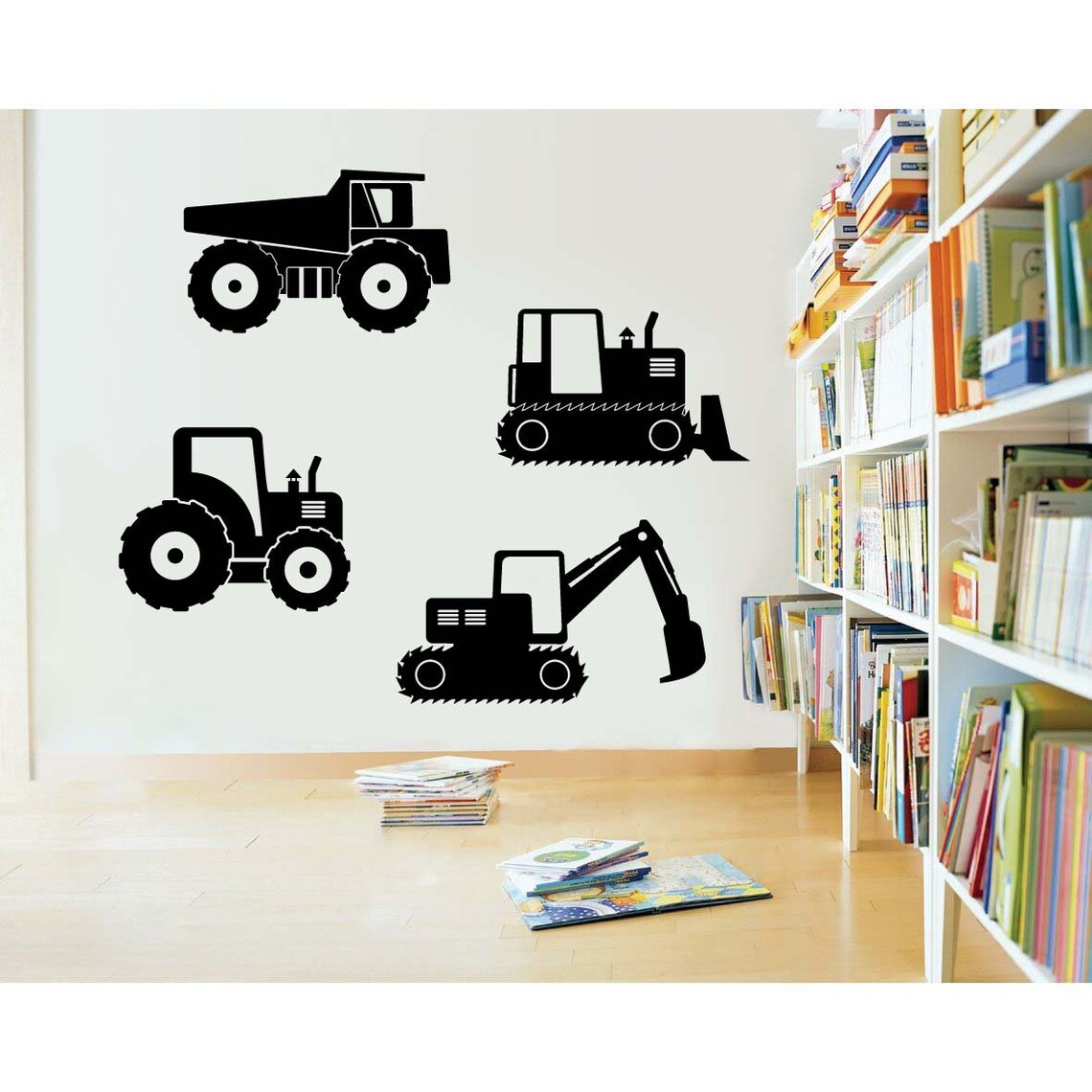 Construction Vehicles Trucks Vinyl Wall Sticker Decals - Etsy