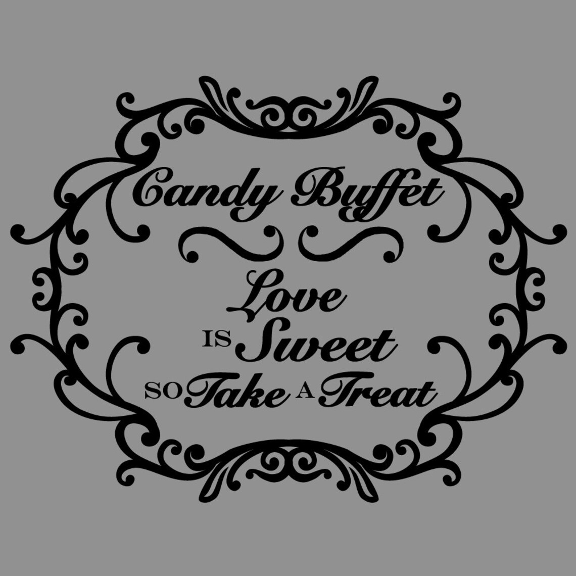 Candy Buffet Wedding Wall Decor Vinyl Sticker Decal 22"h X 28"w - Etsy