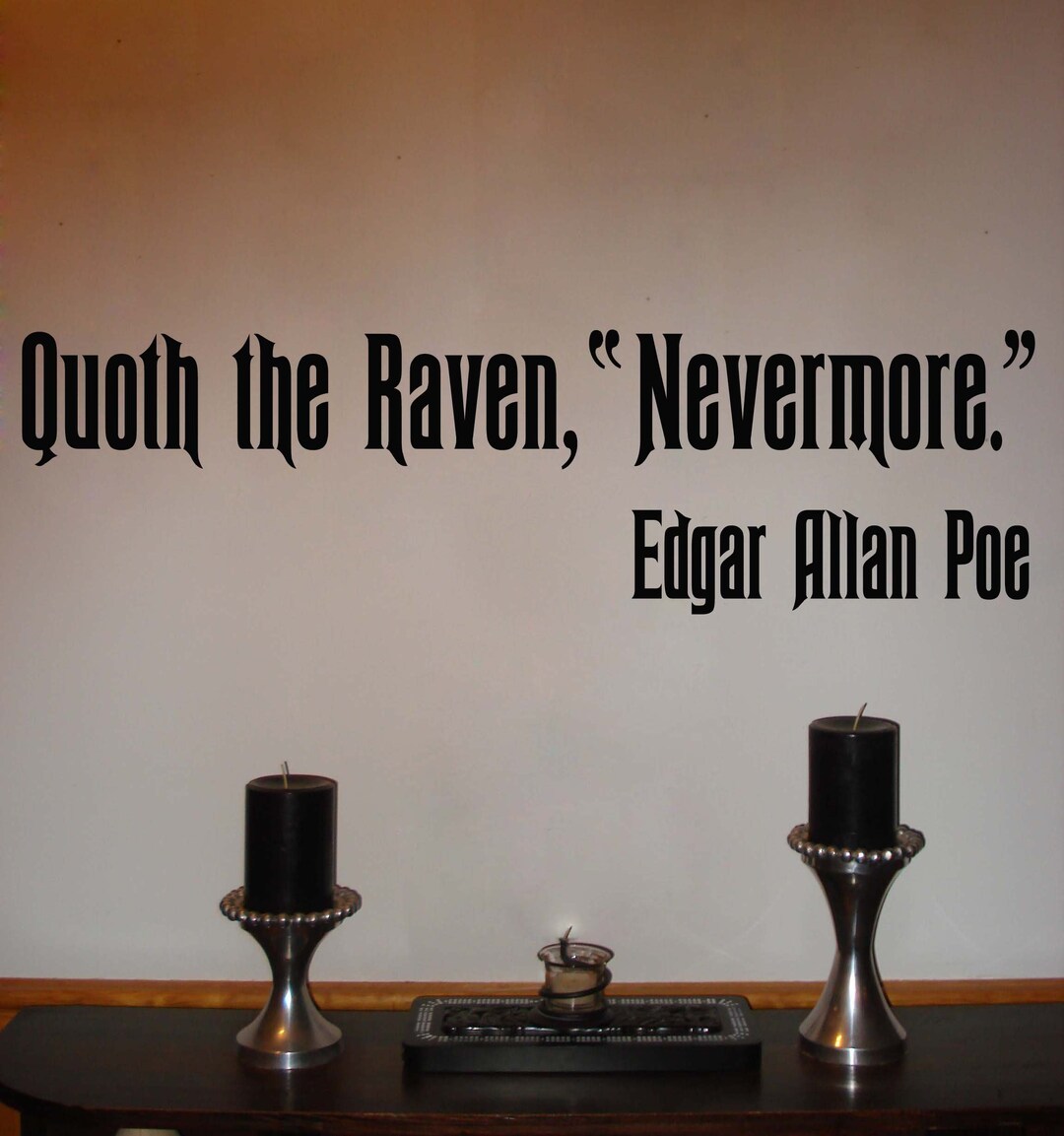 Edgar Allan Poe Raven Nevermore Quote Vinyl Wall Sticker Decal - Etsy