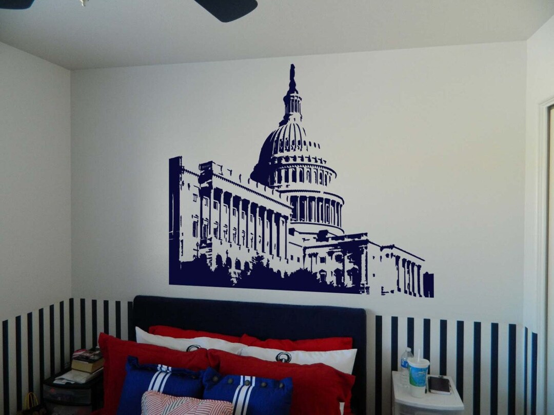 Capitol Building Washington DC Senate Vinyl Wall Sticker Decal 45"h X ...