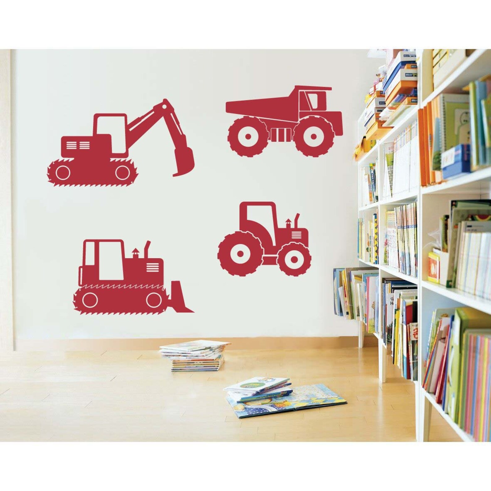 Construction Vehicles Trucks Vinyl Wall Sticker Decals | Etsy