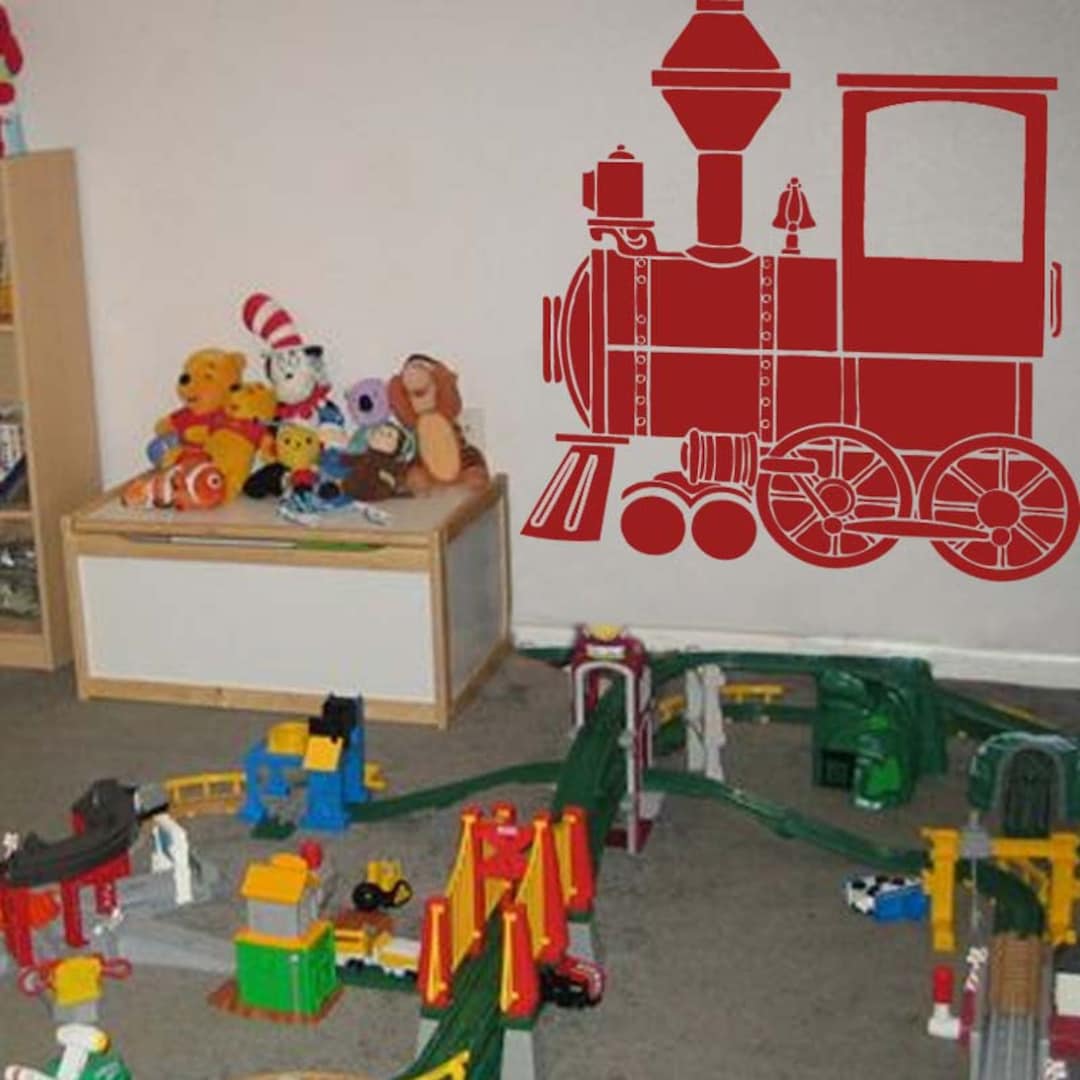 Kids Train Locomotive Vinyl Wall Sticker Decal 24"h X 22"w - Etsy
