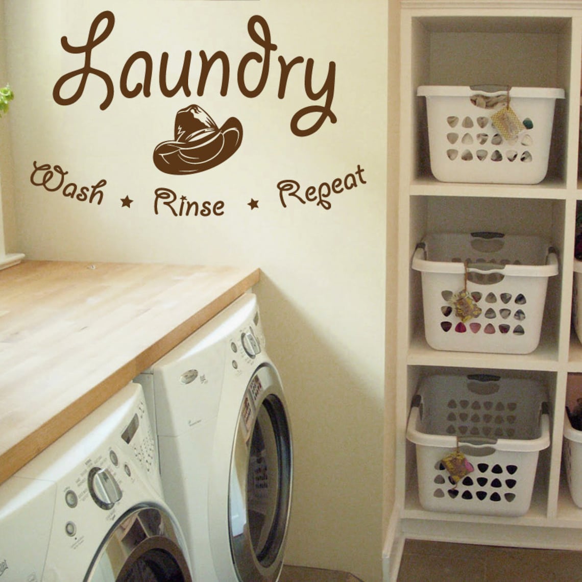 Wash Rinse Repeat Laundry Room Vinyl Wall Quote Sticker Decal - Etsy