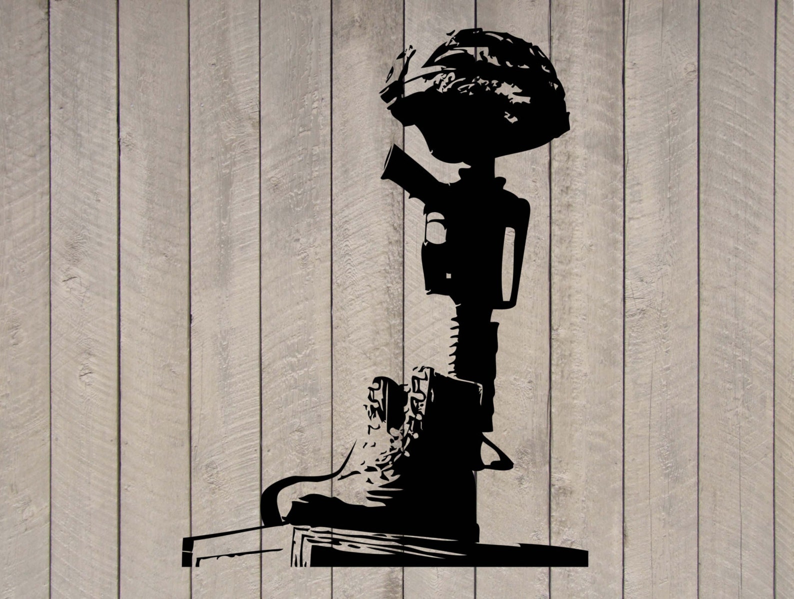 Helmet Rifle Boots Fallen Soldier Quote Memorial Wall Sticker - Etsy