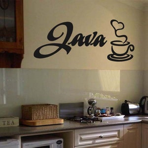 Java Coffee Heart Wall Quote Sticker Vinyl Decal - Etsy