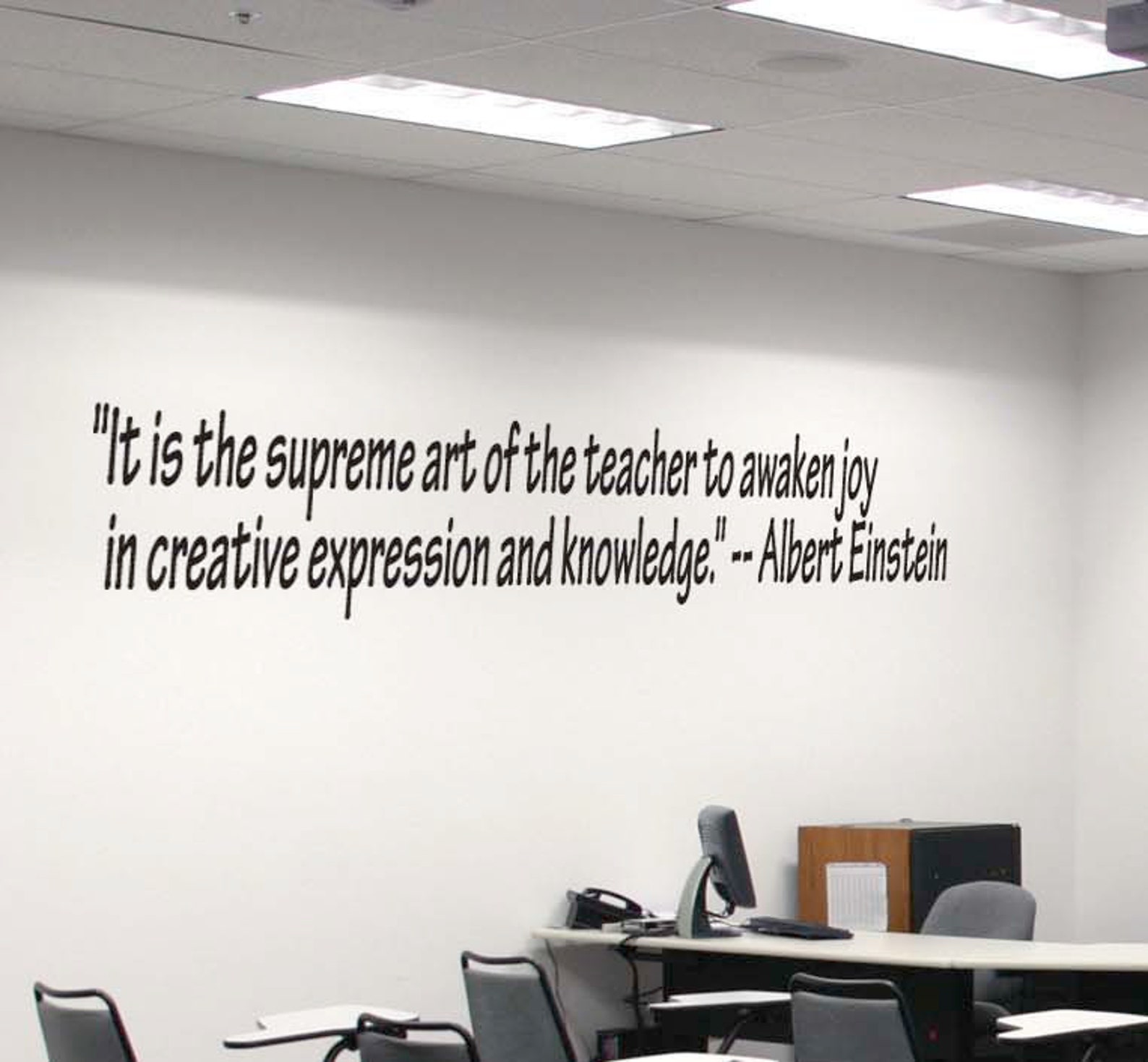 Albert Einstein Inspirational Teacher Classroom Quote Vinyl Sticker ...