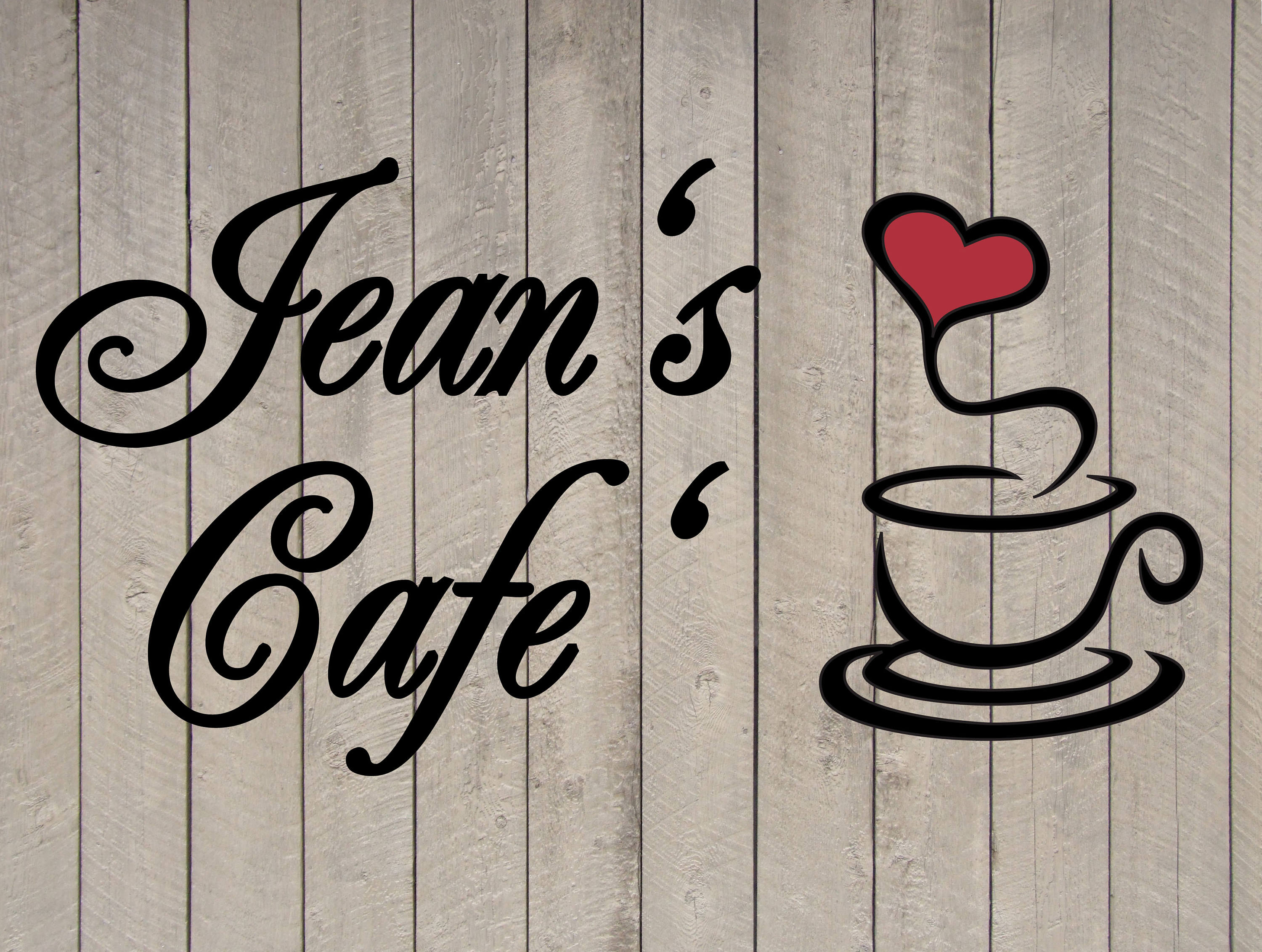 Custom Cafe Coffee Heart Wall Quote Sticker Vinyl Decal | Etsy