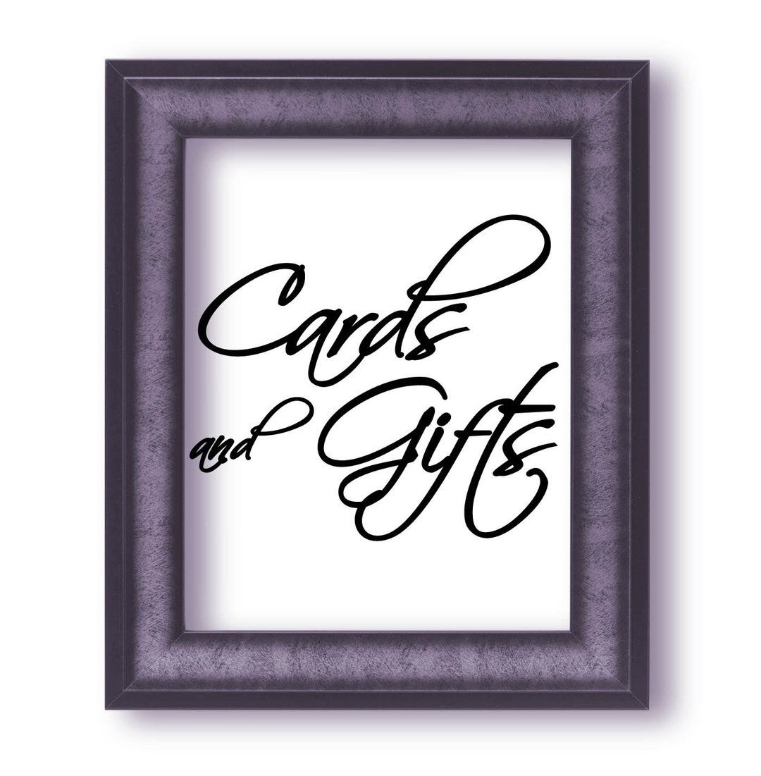 Cards and Gifts Script Wedding Vinyl Sticker Decal 7"h X 8"w - Etsy