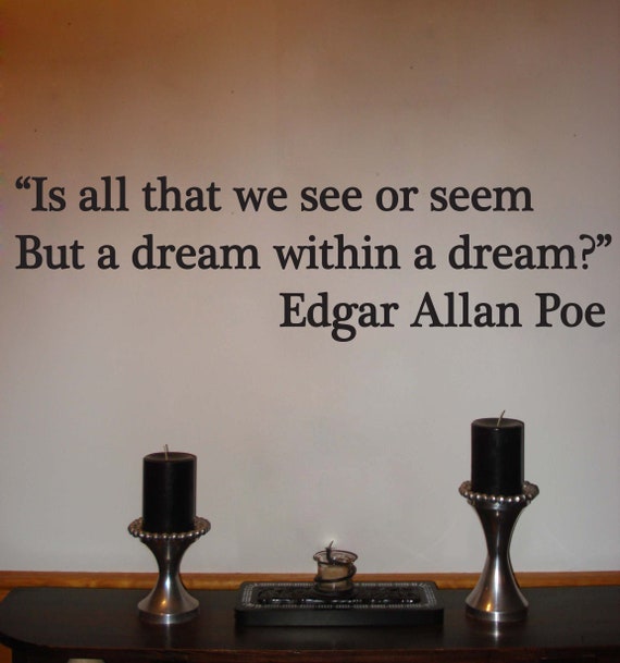 Edgar Allan Poe Dream Within a Dream Quote Vinyl Wall Sticker | Etsy
