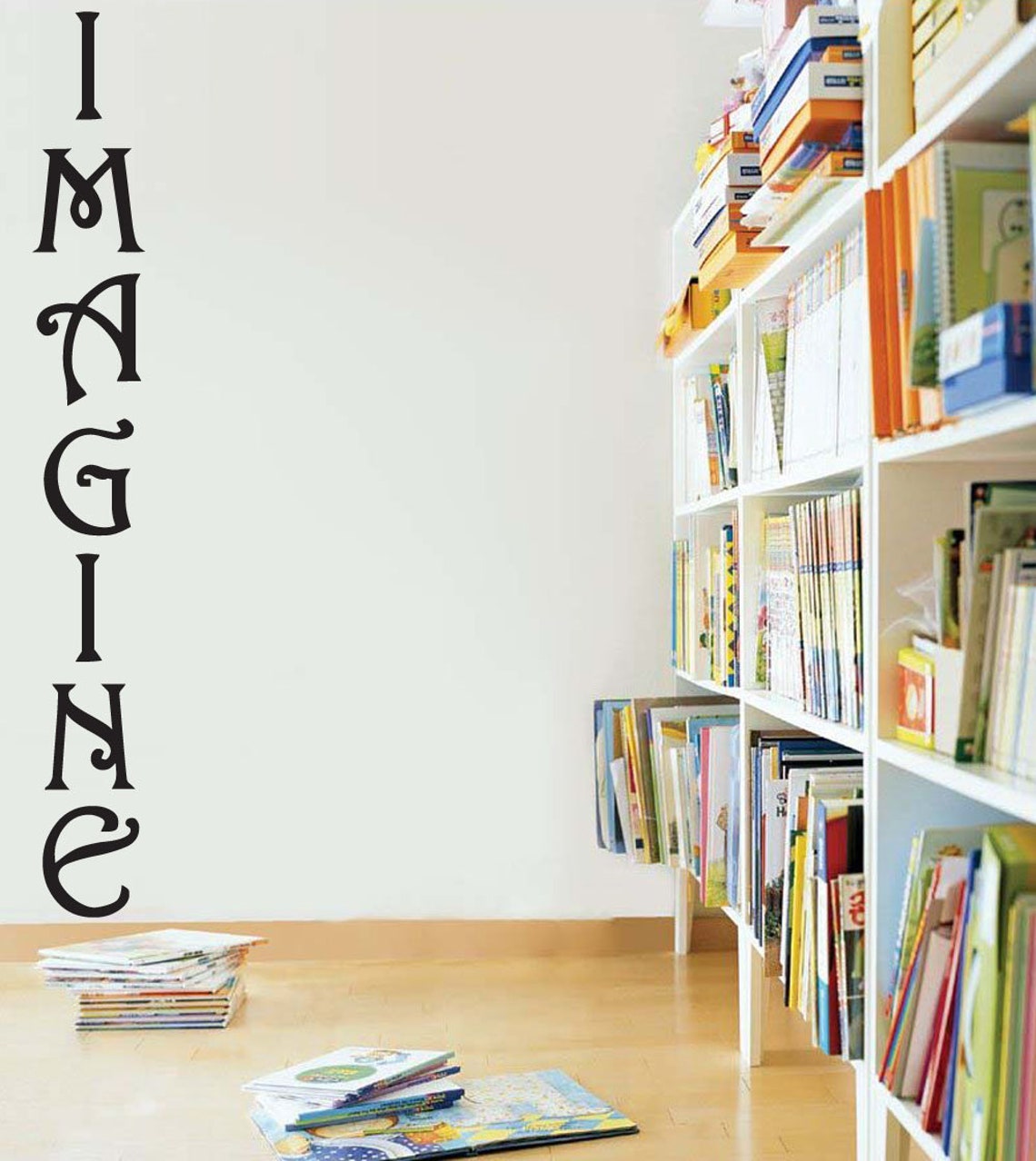IMAGINE Vertical Vinyl Wall Quote Letters Sticker Decal b - Etsy